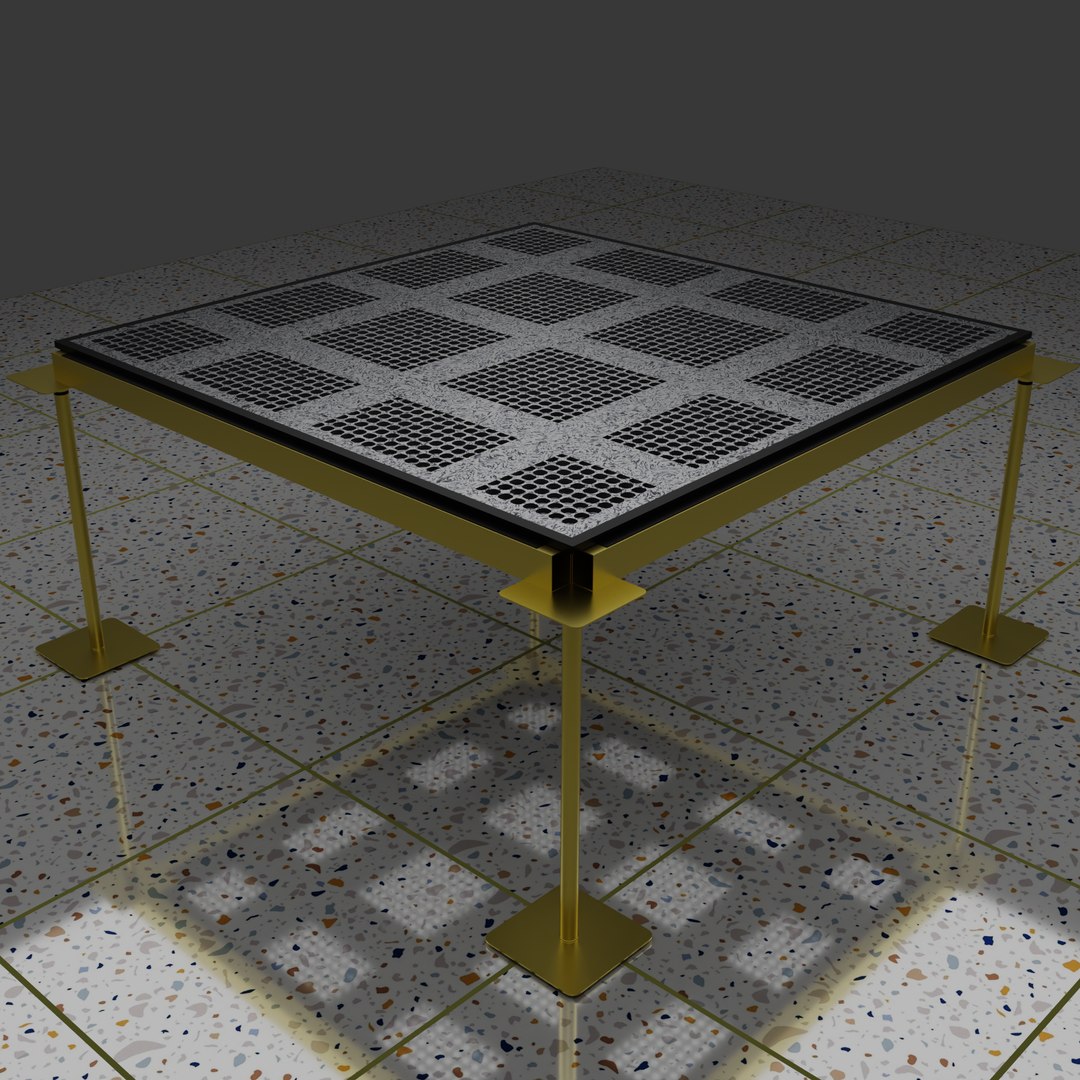 3D Perforated Raised Floor With Pedestals And Stringer 2 - TurboSquid ...