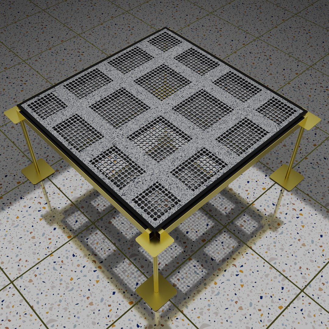 3D Perforated Raised Floor With Pedestals And Stringer 2 - TurboSquid ...