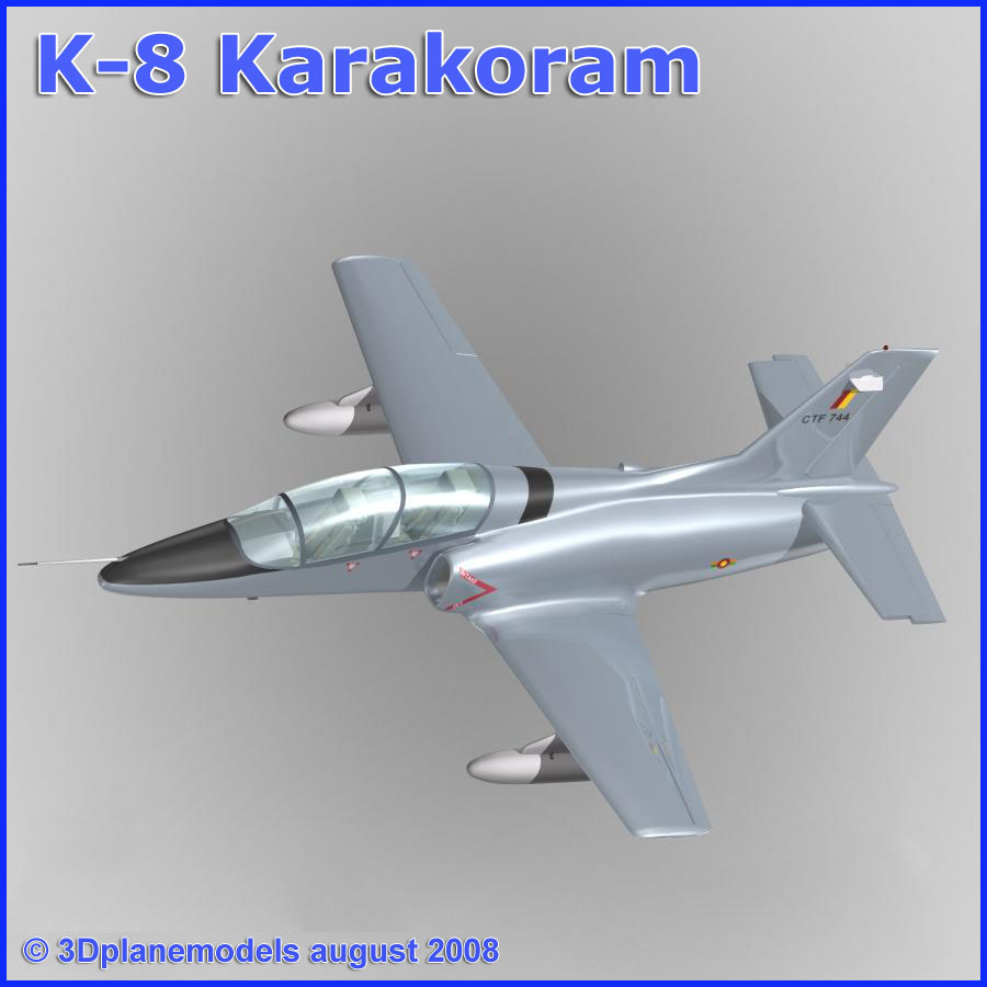 training jet k-8 karakorum 3d model
