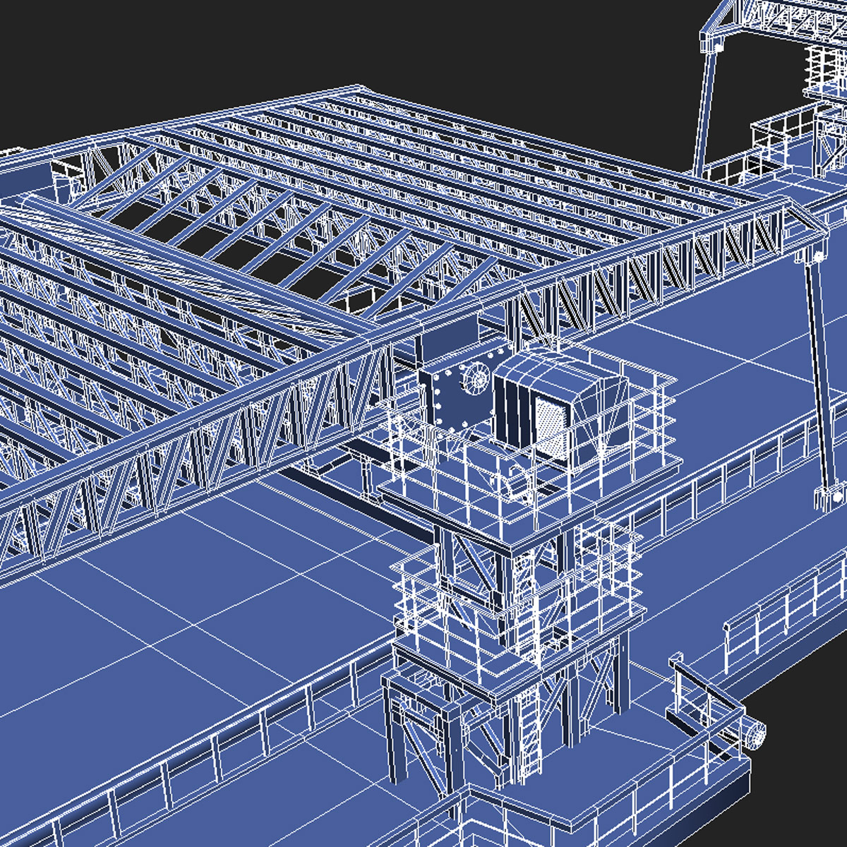 3d double drawbridge model