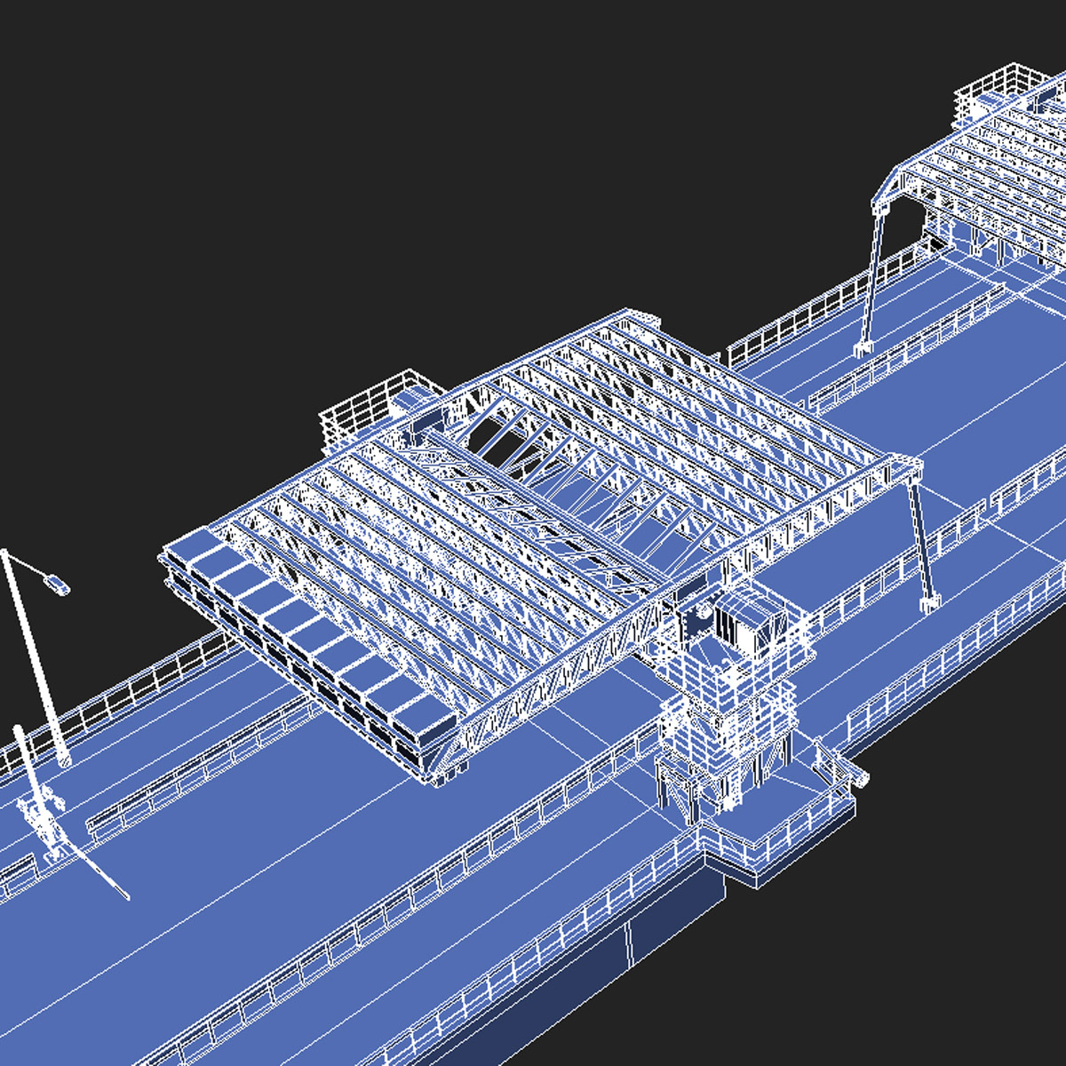 3d double drawbridge model