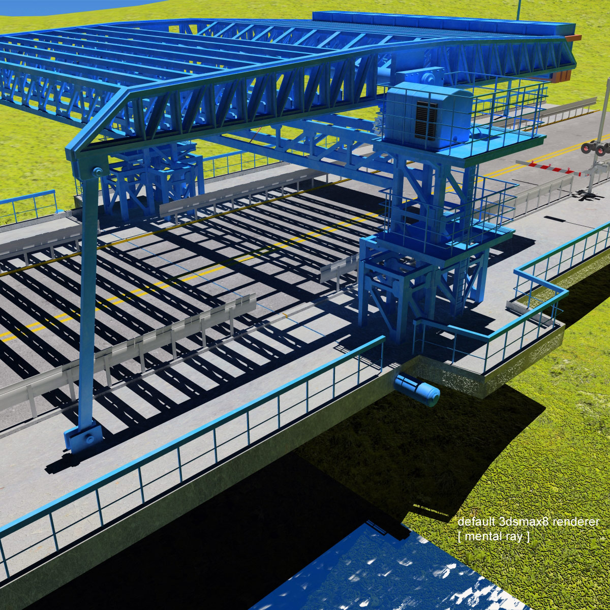 3d double drawbridge model