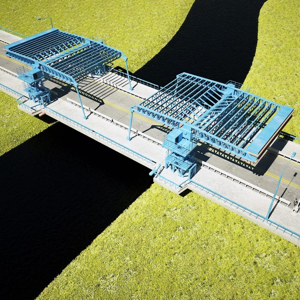 3d double drawbridge model