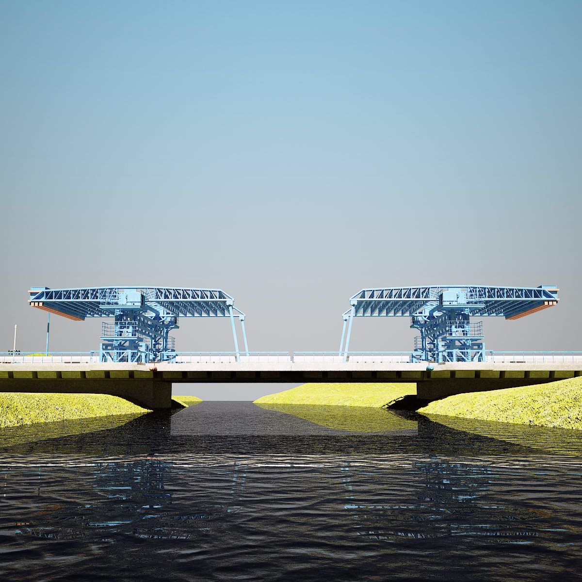 3d double drawbridge model