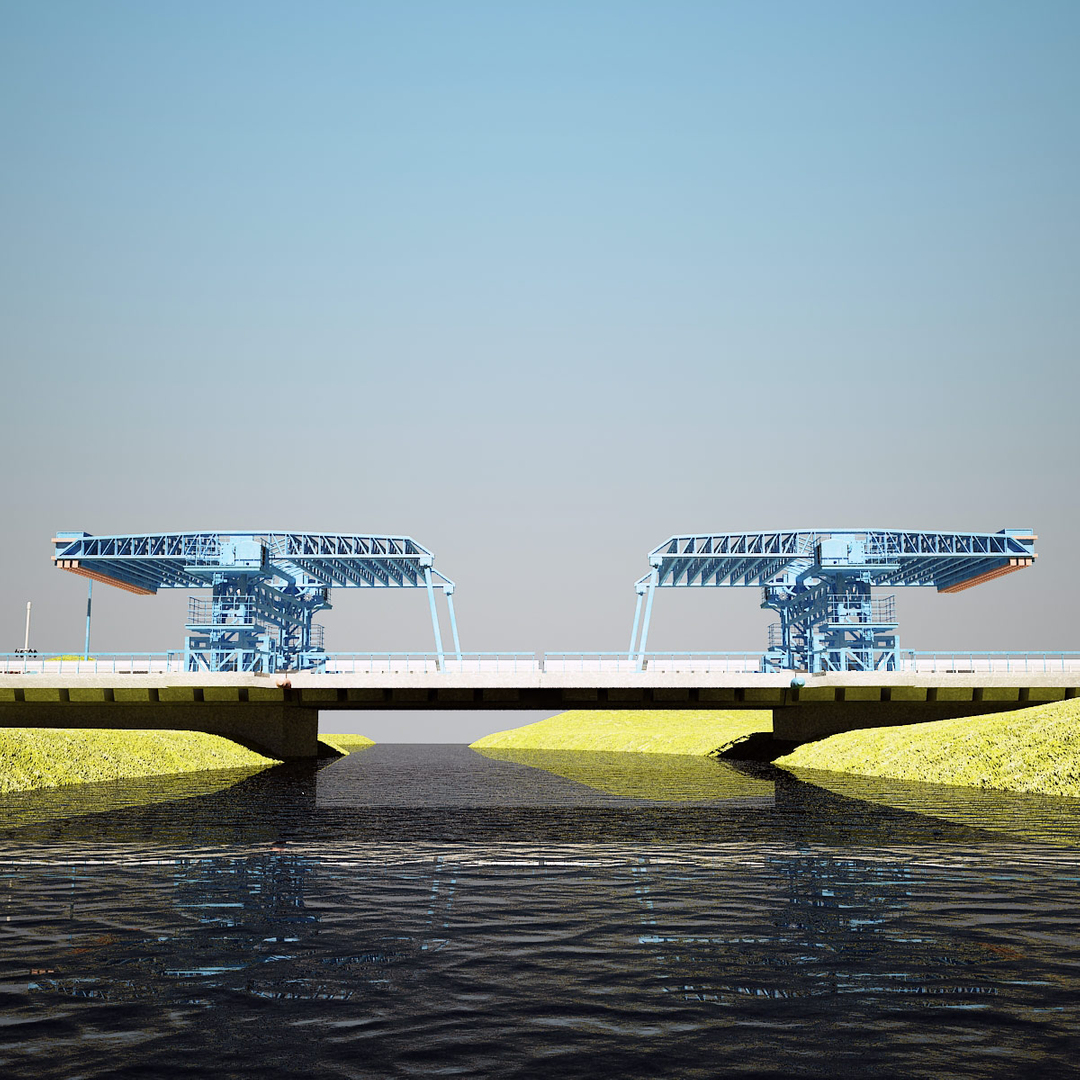 3d double drawbridge model