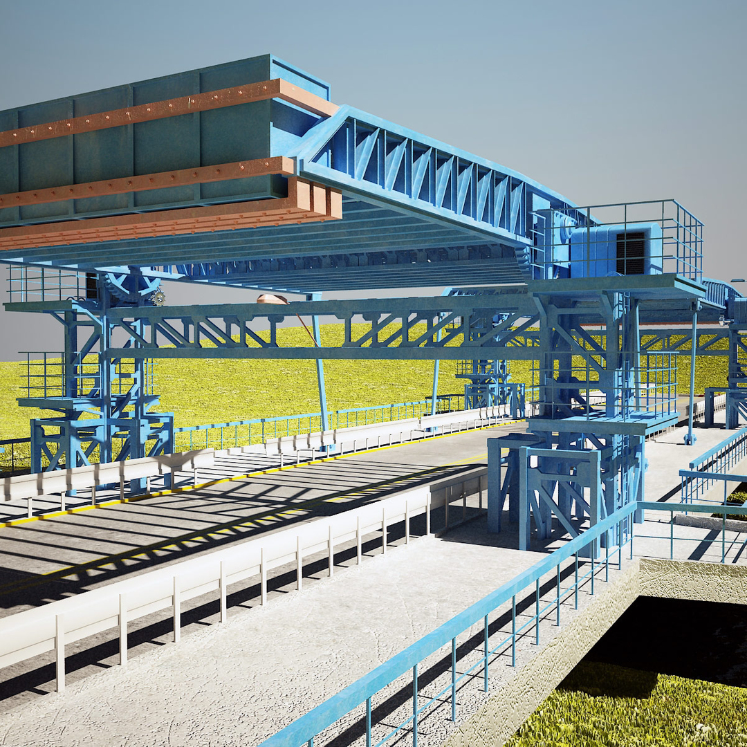 3d double drawbridge model