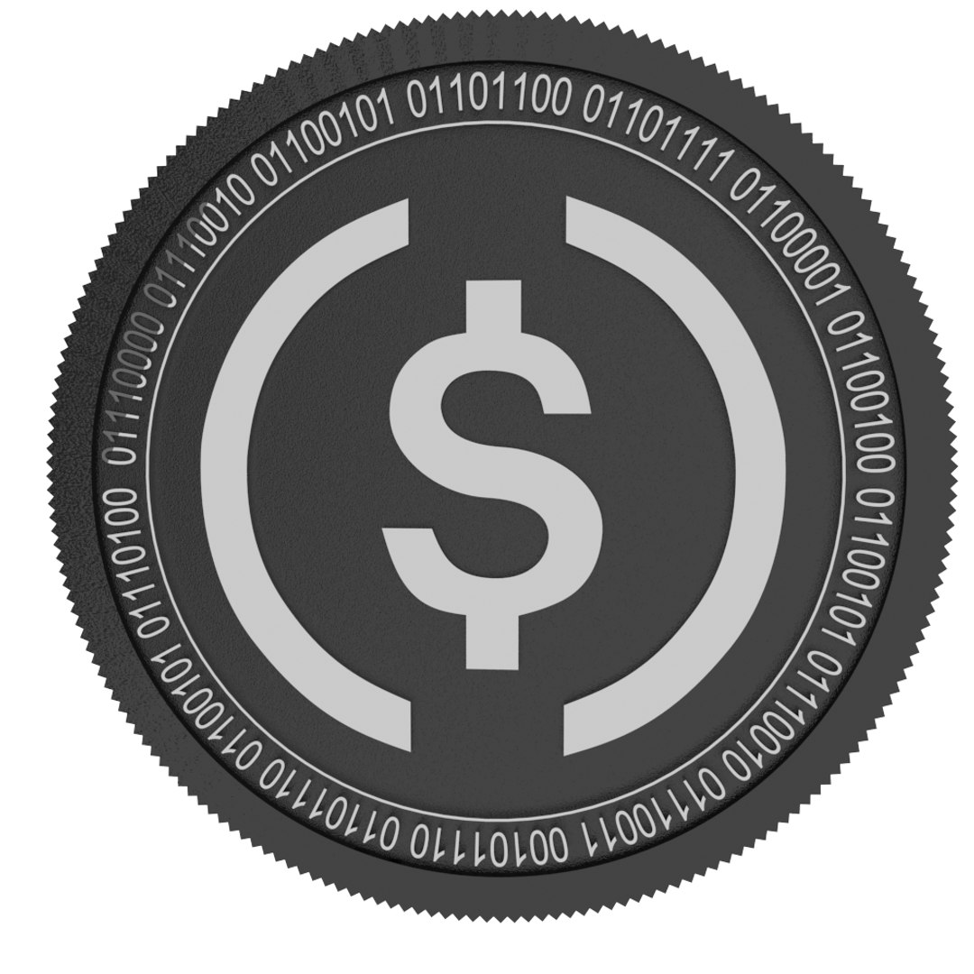 Usd coin black 3D model - TurboSquid 1461921