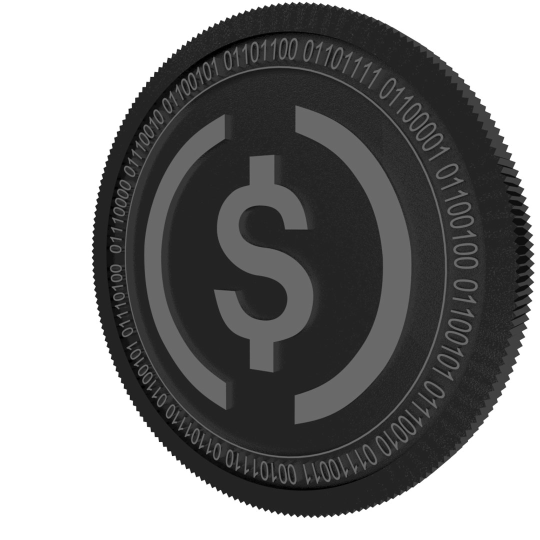 Usd coin black 3D model - TurboSquid 1461921