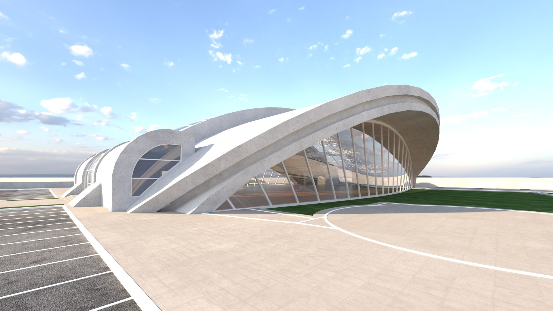 Exhibition Hall Exterior Interior 3D - TurboSquid 1659546