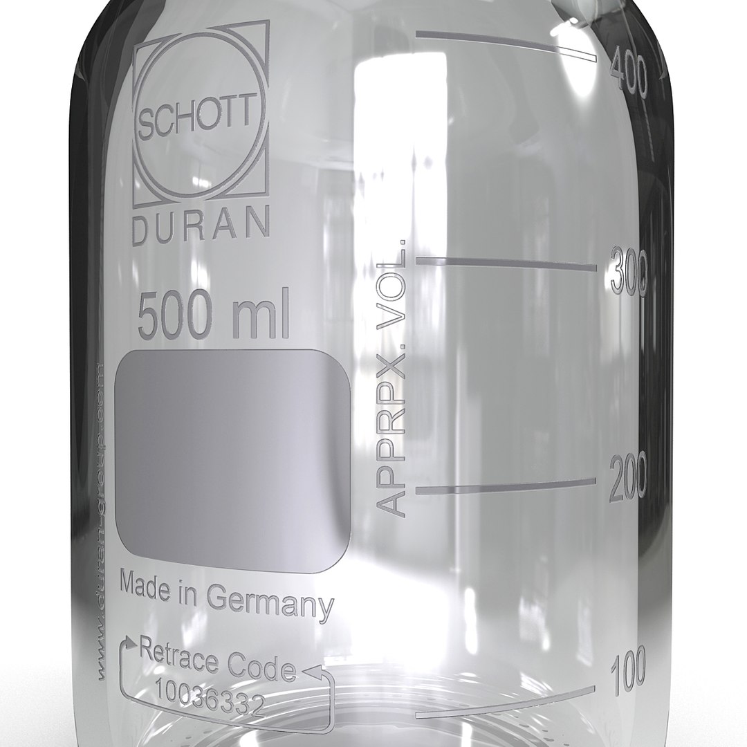Laboratory Bottle 500 Ml 3d Model