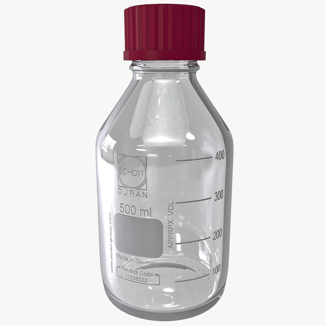 Laboratory Bottle 500 Ml 3d Model