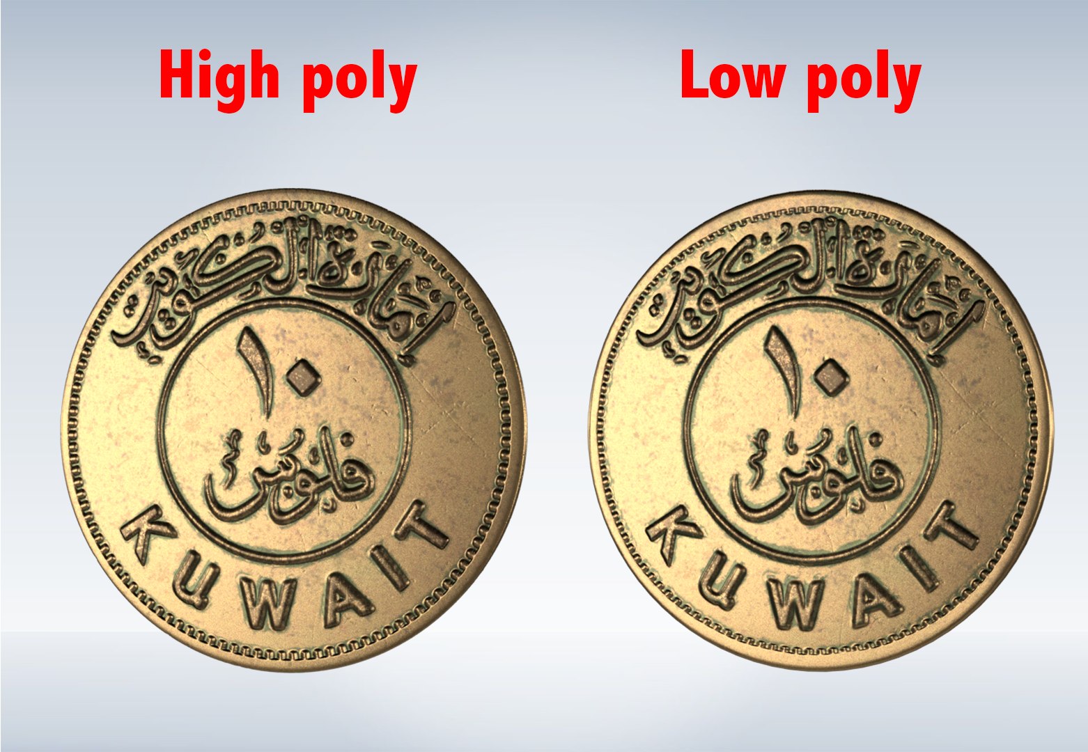 Kuwaiti Coin Model - TurboSquid 1225975