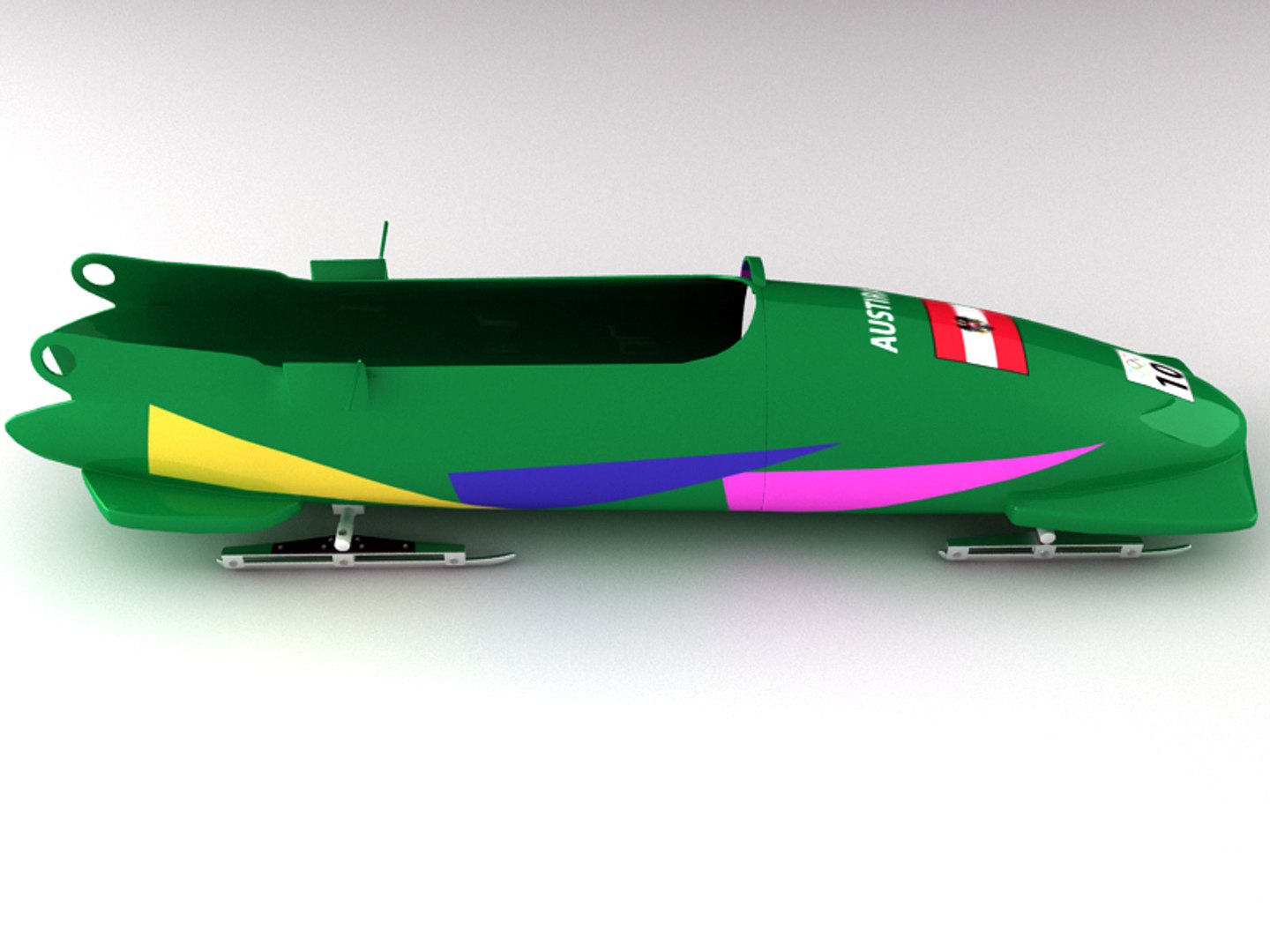 3d Model Bobsleigh Sled - Austria