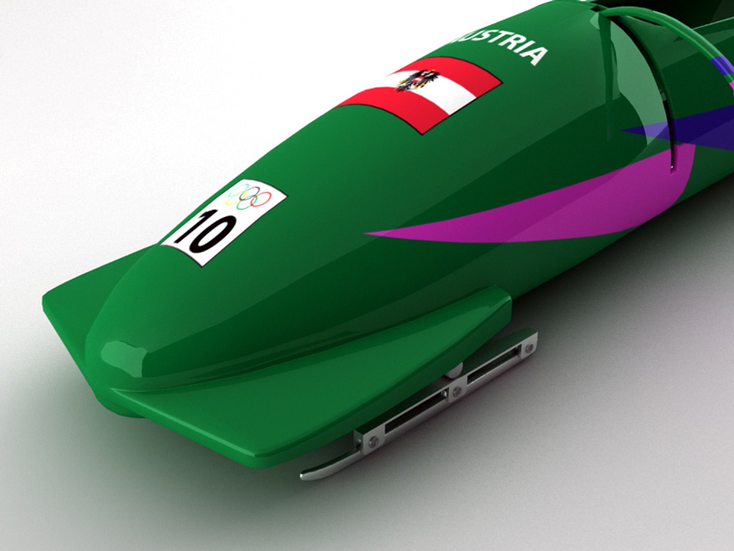 3d Model Bobsleigh Sled - Austria