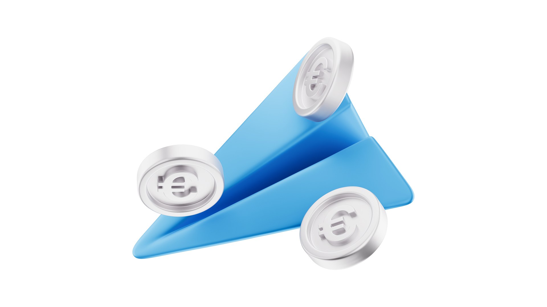 3D Coin Euro Paper Plane Icon Model - TurboSquid 2505446