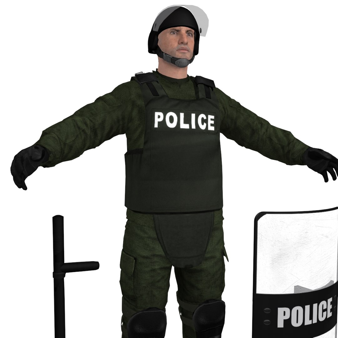 Riot Police Officer 3d Model