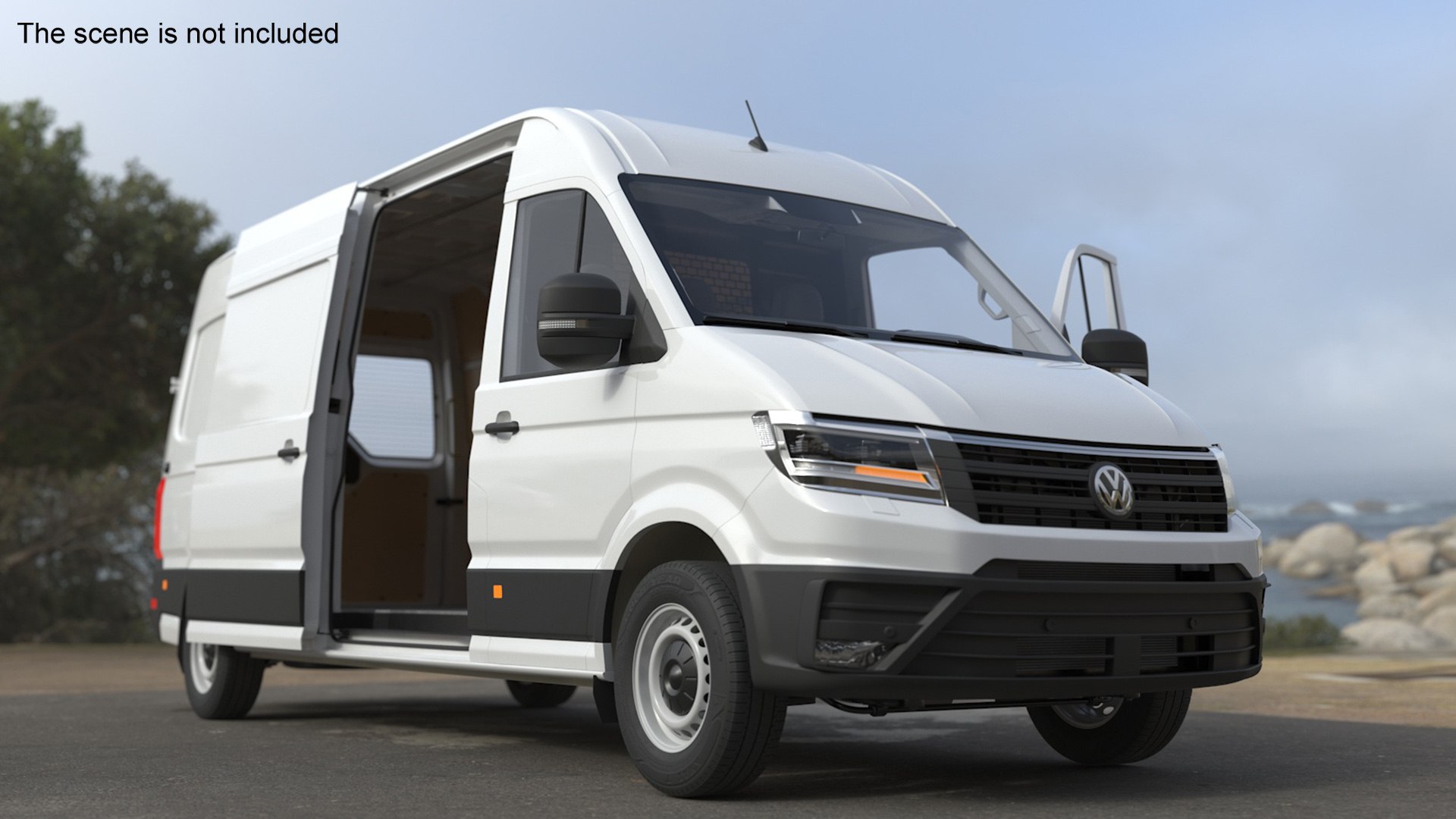 Volkswagen Crafter Van 2024 Long White Color Rigged 3D Model ...