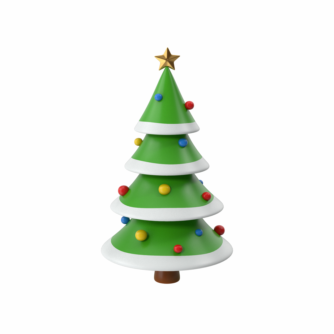 Cartoony Christmas Tree 3D Model - TurboSquid 2188652