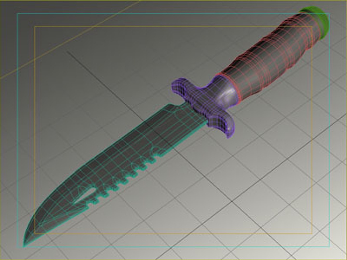 3d Model Of Rambo Knife Render