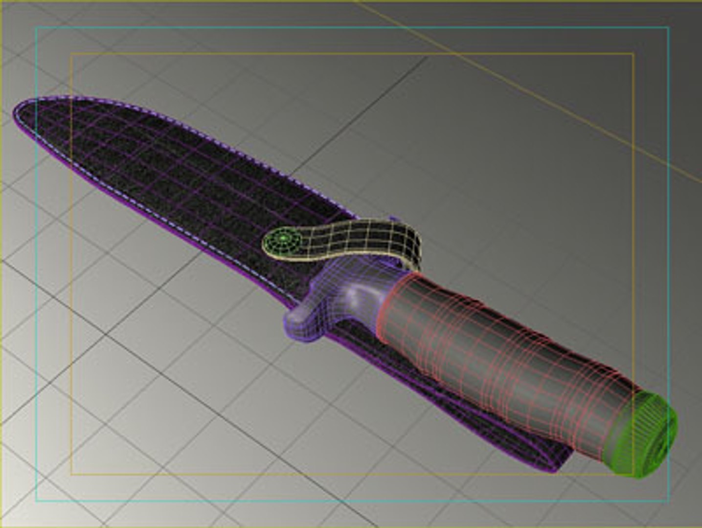 3d Model Of Rambo Knife Render