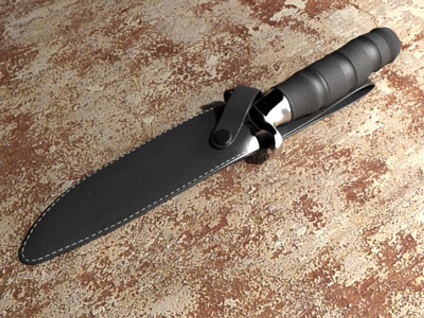 3d Model Of Rambo Knife Render