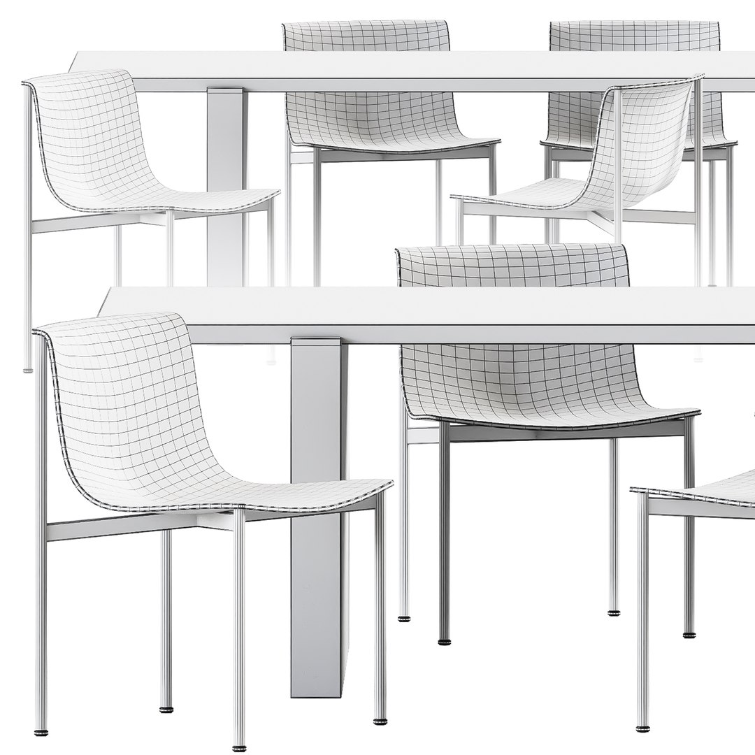 Table Accademia By Cimento And Ombra Leather Chair By Lema 3D Model ...