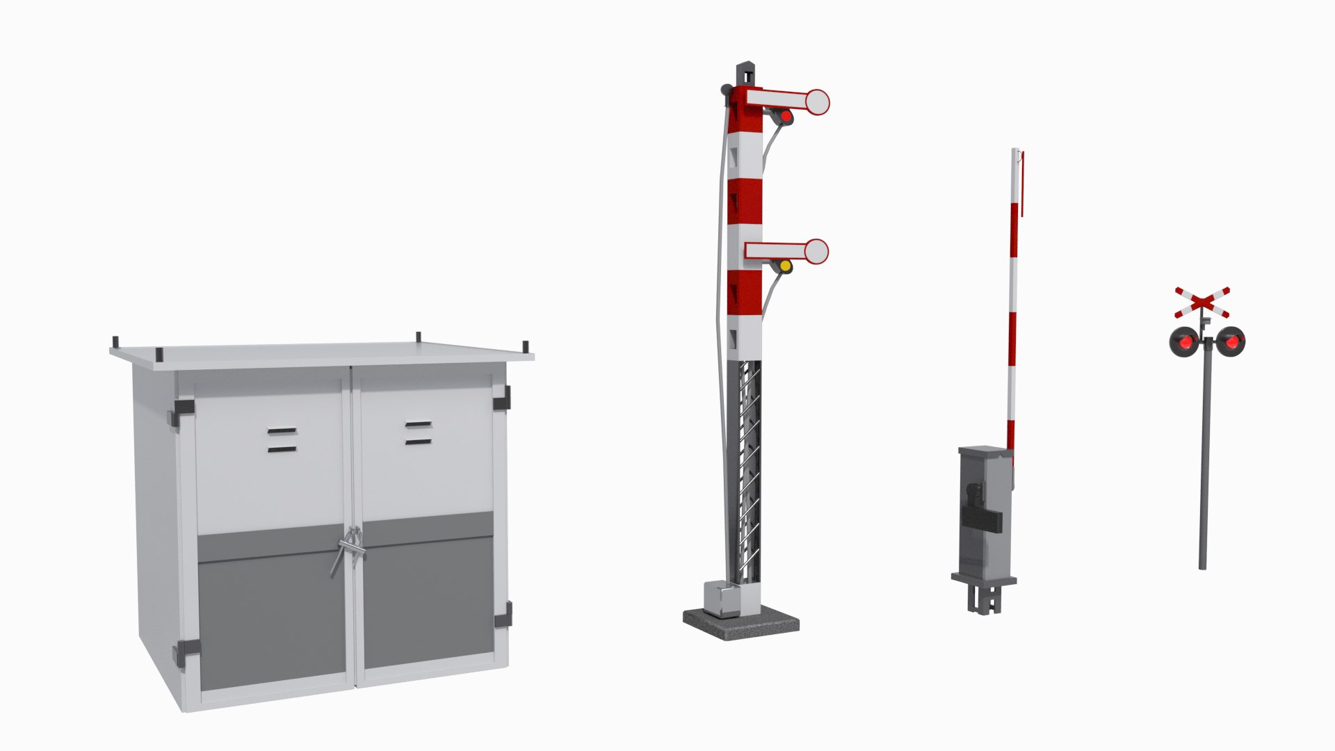 Rail Crossing Elements 3D - TurboSquid 1944092
