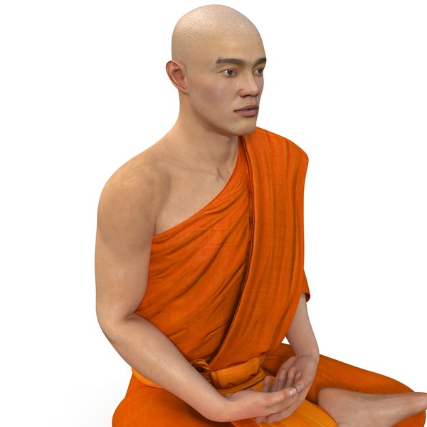 3ds max buddhist monk seated meditation