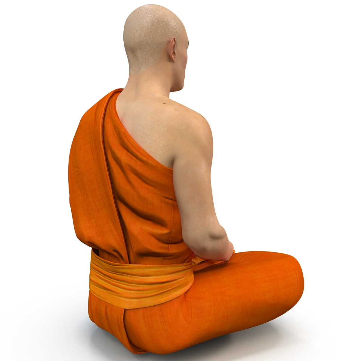 3ds max buddhist monk seated meditation