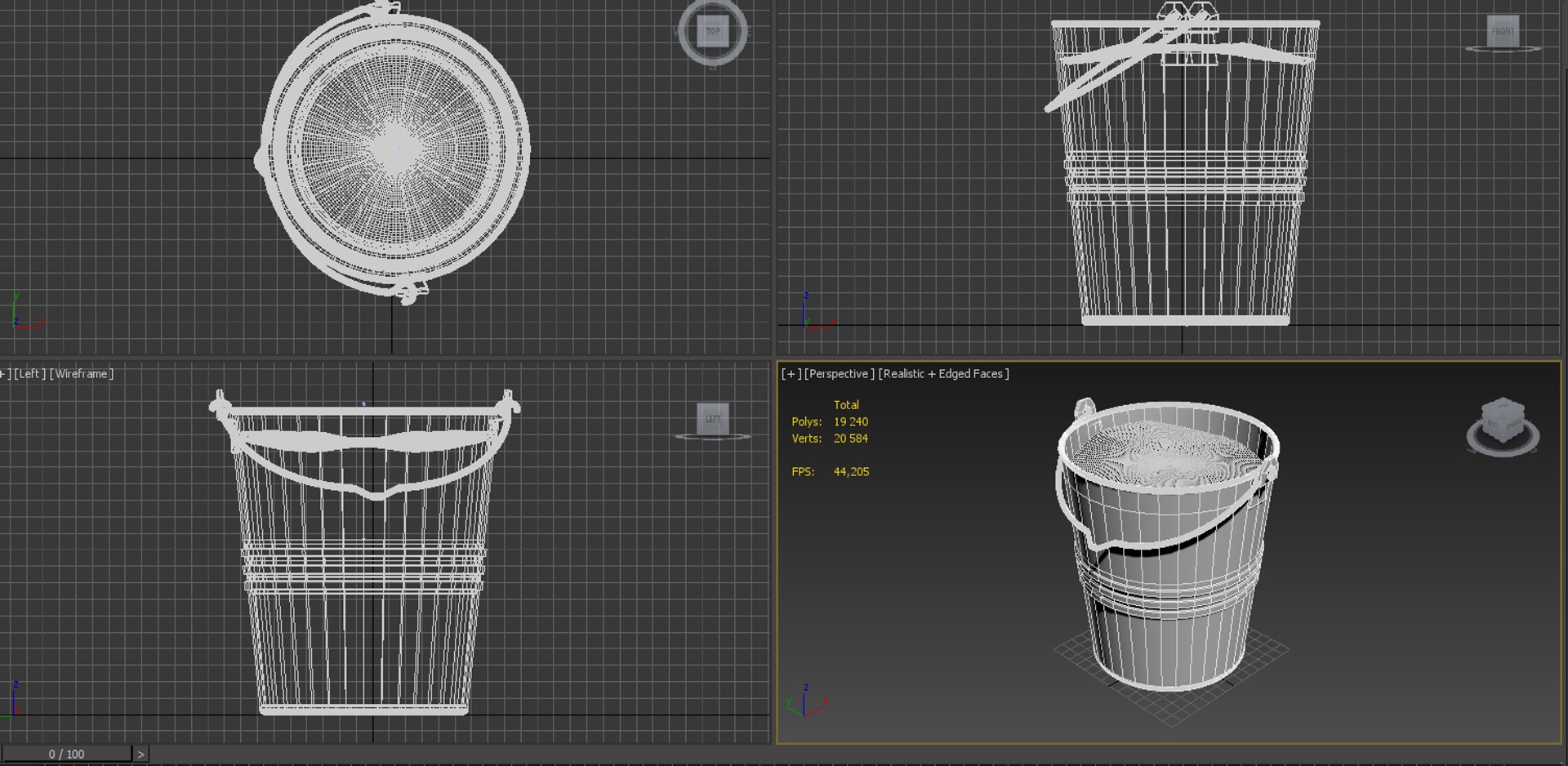3d Bucket Water Model