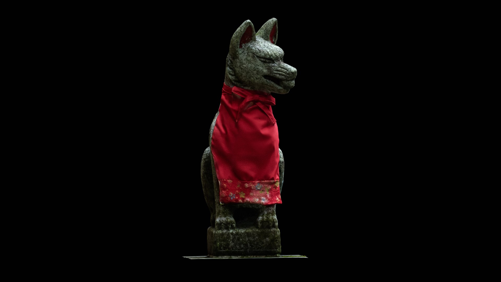 Japanese Fox Stone Statue Scan Model - TurboSquid 2153974
