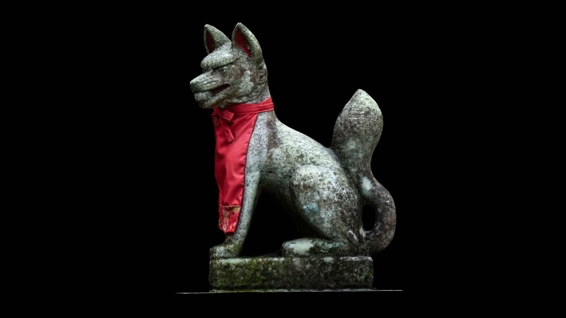 Japanese Fox Stone Statue Scan Model - TurboSquid 2153974