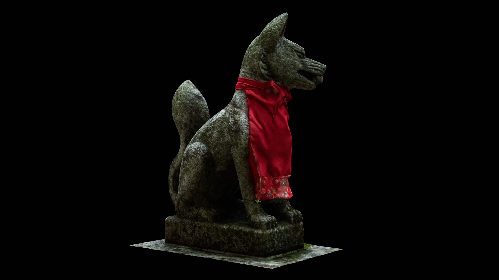 Japanese Fox Stone Statue Scan Model - TurboSquid 2153974