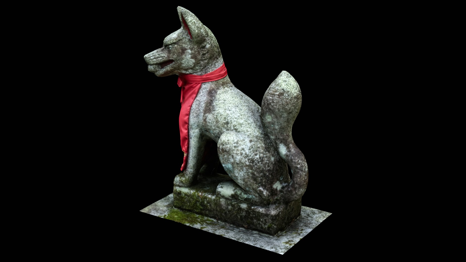 Japanese Fox Stone Statue Scan Model - TurboSquid 2153974
