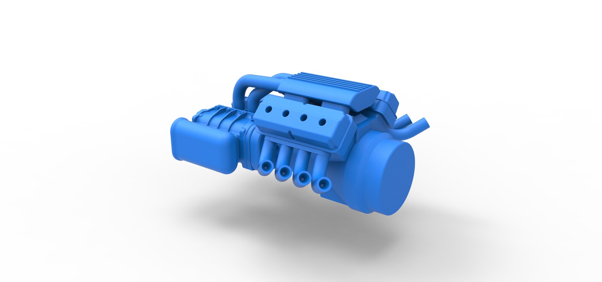 3D Diecast Engine V8 With Double Supercharger Scale 1 To 25 ...