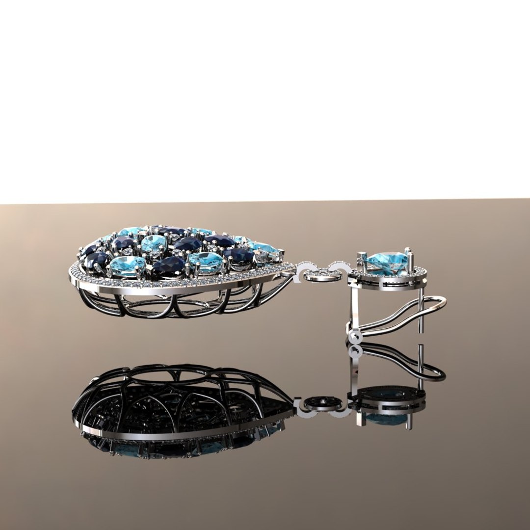 Earrings Gem Matrix 3D Model - TurboSquid 1229509