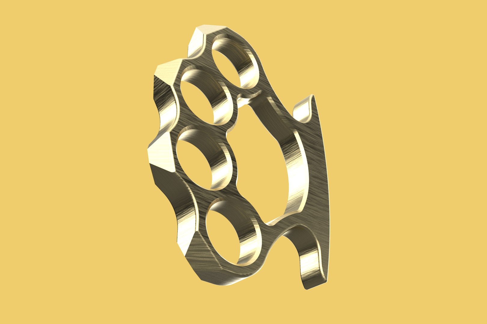 3D BRASS KNUCKLES HAND KNUCKLE DUSTER SELF DEFENSE FIST LOAD GRIP Model ...