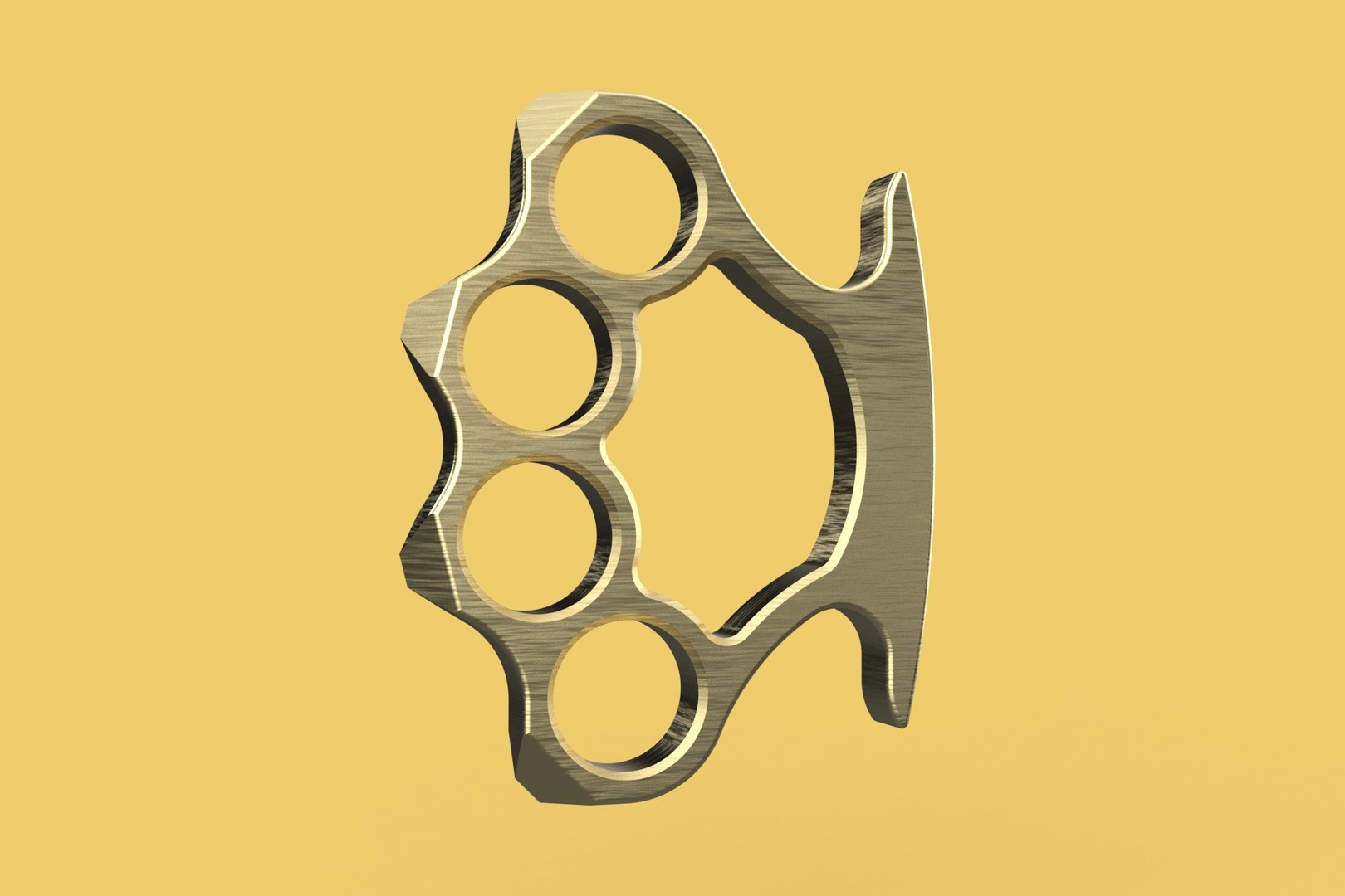 3D BRASS KNUCKLES HAND KNUCKLE DUSTER SELF DEFENSE FIST LOAD GRIP Model ...