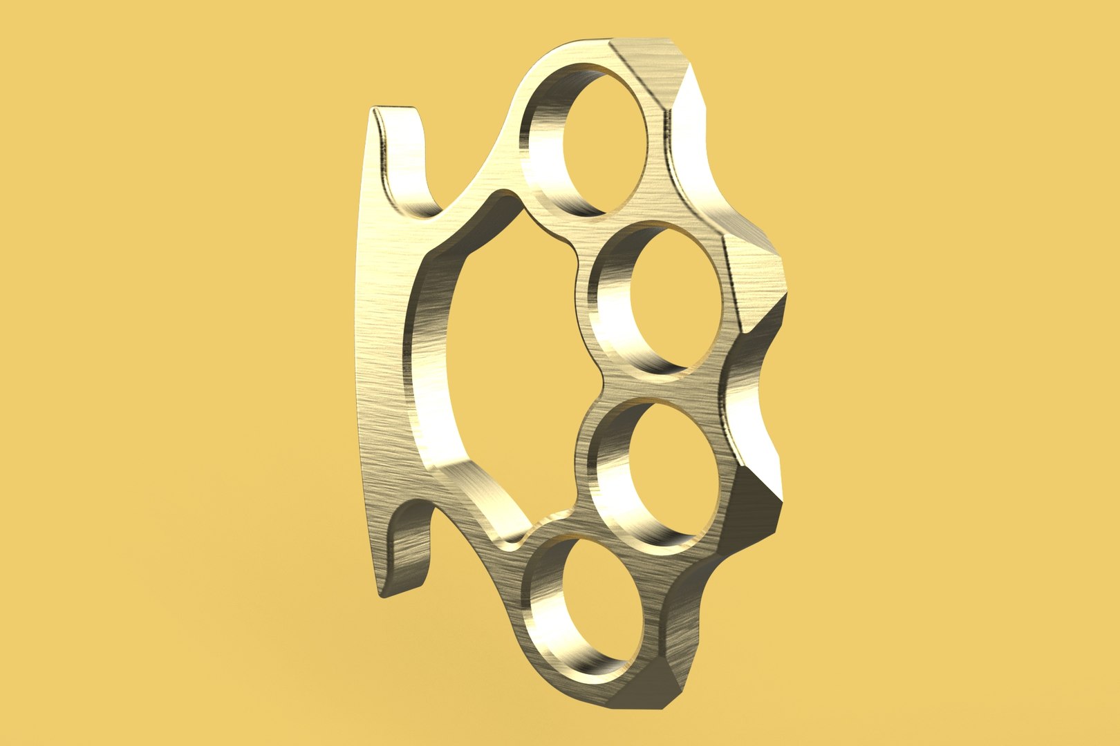 3D BRASS KNUCKLES HAND KNUCKLE DUSTER SELF DEFENSE FIST LOAD GRIP Model ...