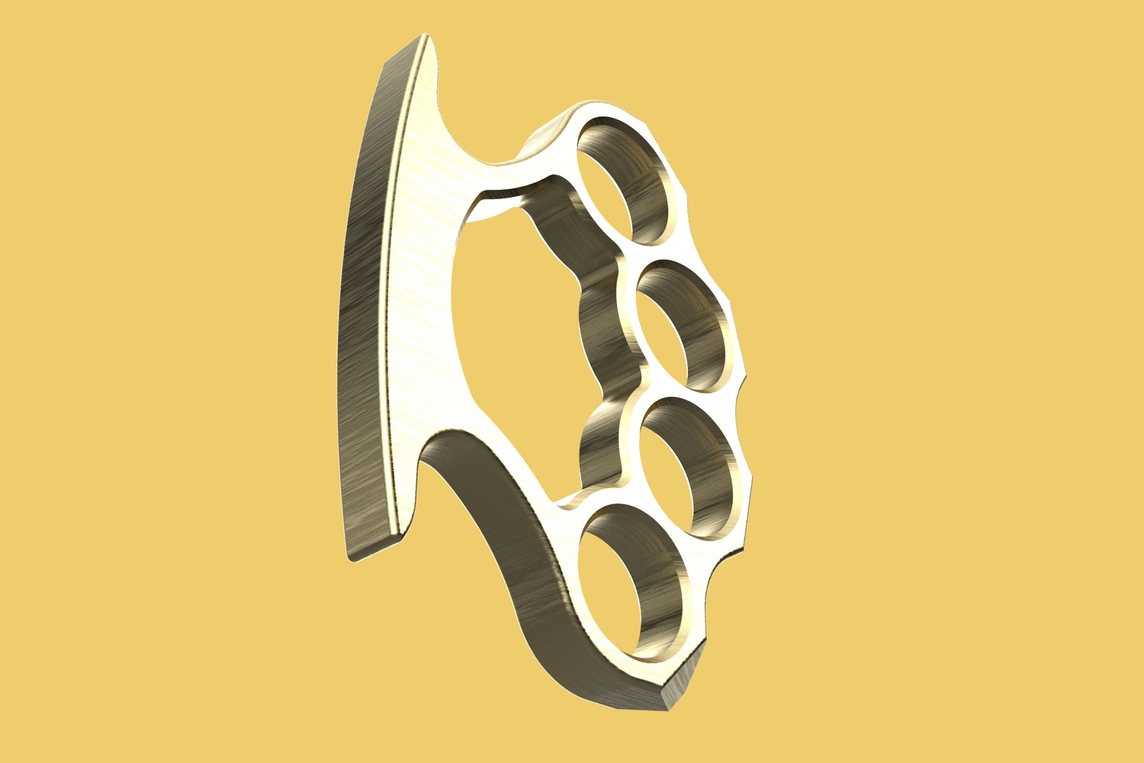3D BRASS KNUCKLES HAND KNUCKLE DUSTER SELF DEFENSE FIST LOAD GRIP Model ...