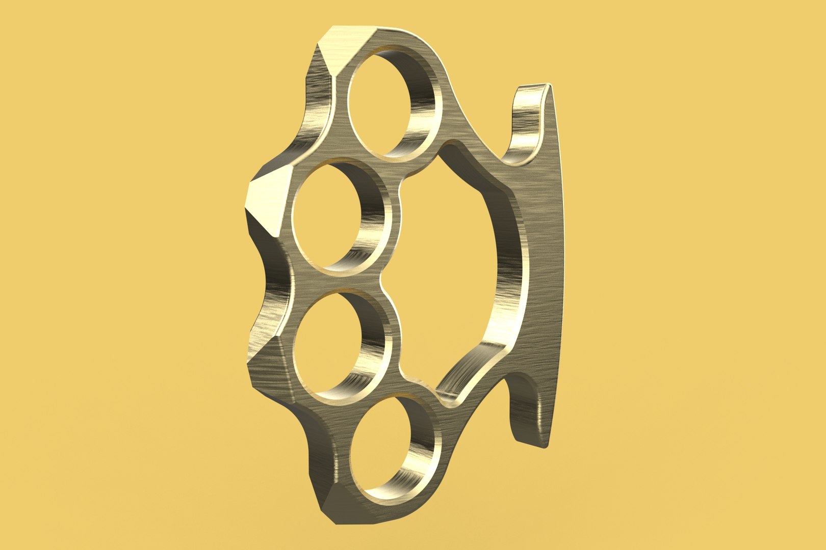 3D BRASS KNUCKLES HAND KNUCKLE DUSTER SELF DEFENSE FIST LOAD GRIP Model ...