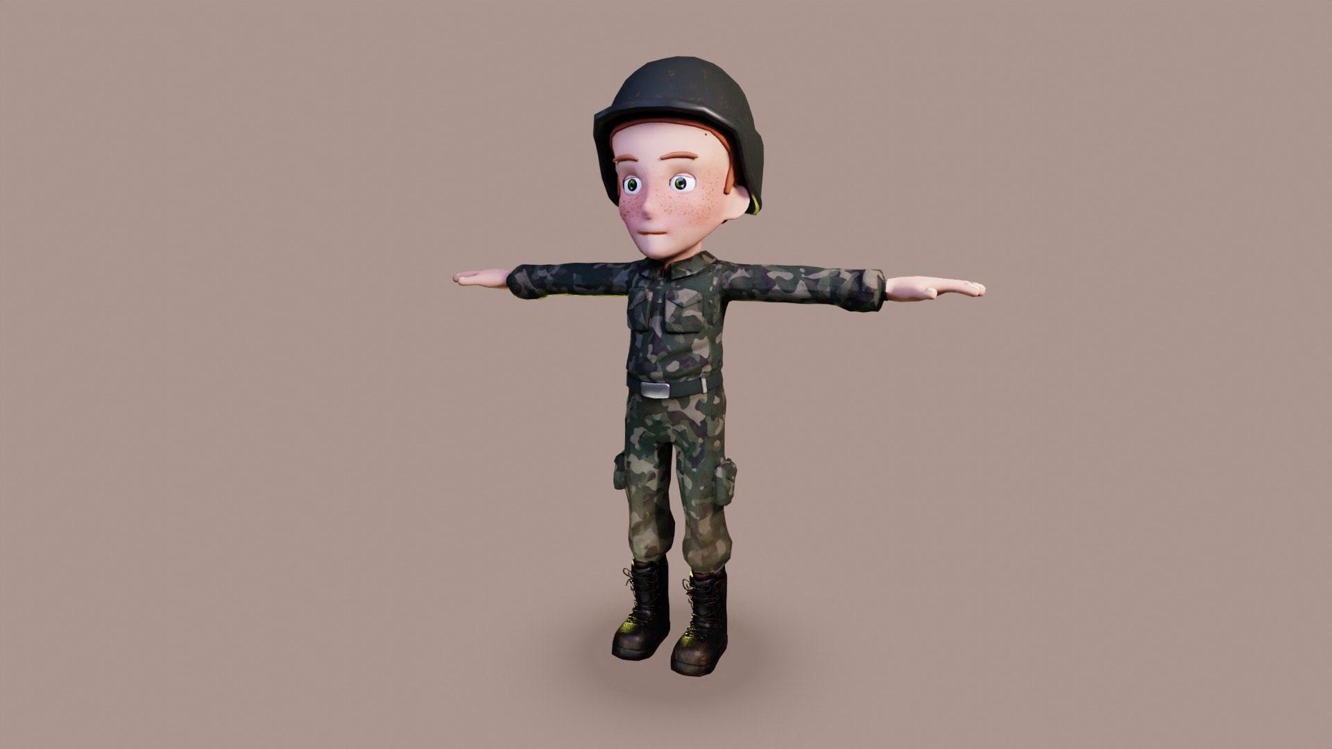 3D Army Character From Toon Apocalypse Character Set Low-poly 3D Model ...