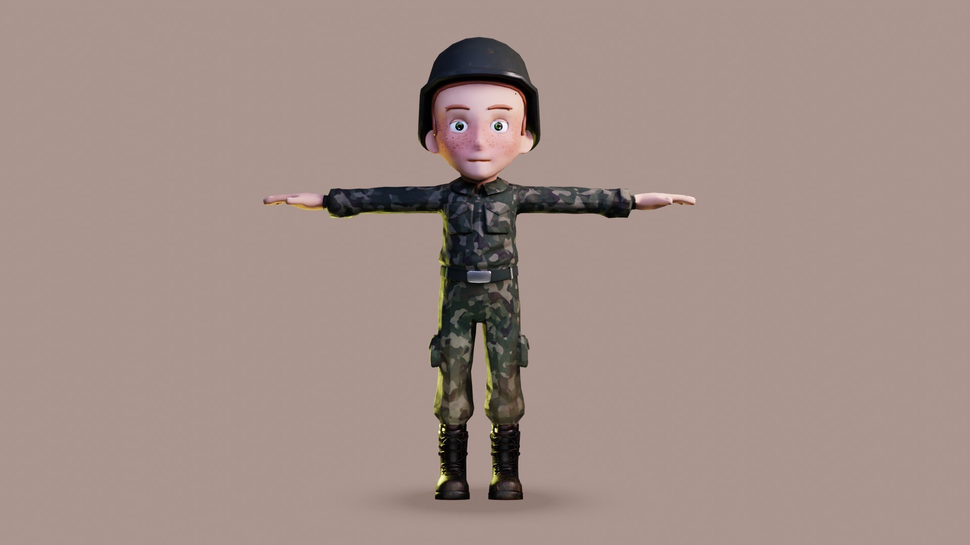 3D Army Character From Toon Apocalypse Character Set Low-poly 3D Model ...
