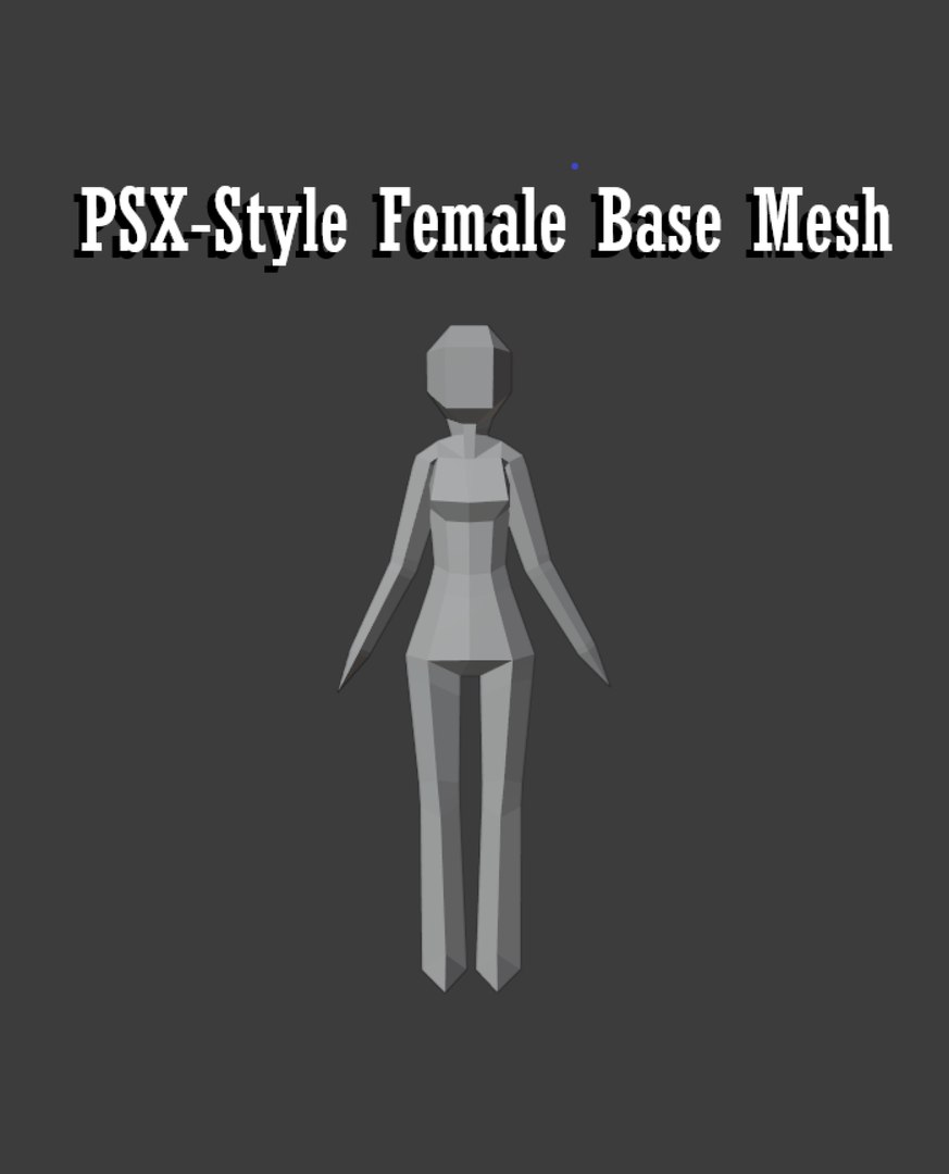 PSX-Style Low Poly Female Base Mesh Rigged 3D Model - TurboSquid 2236184