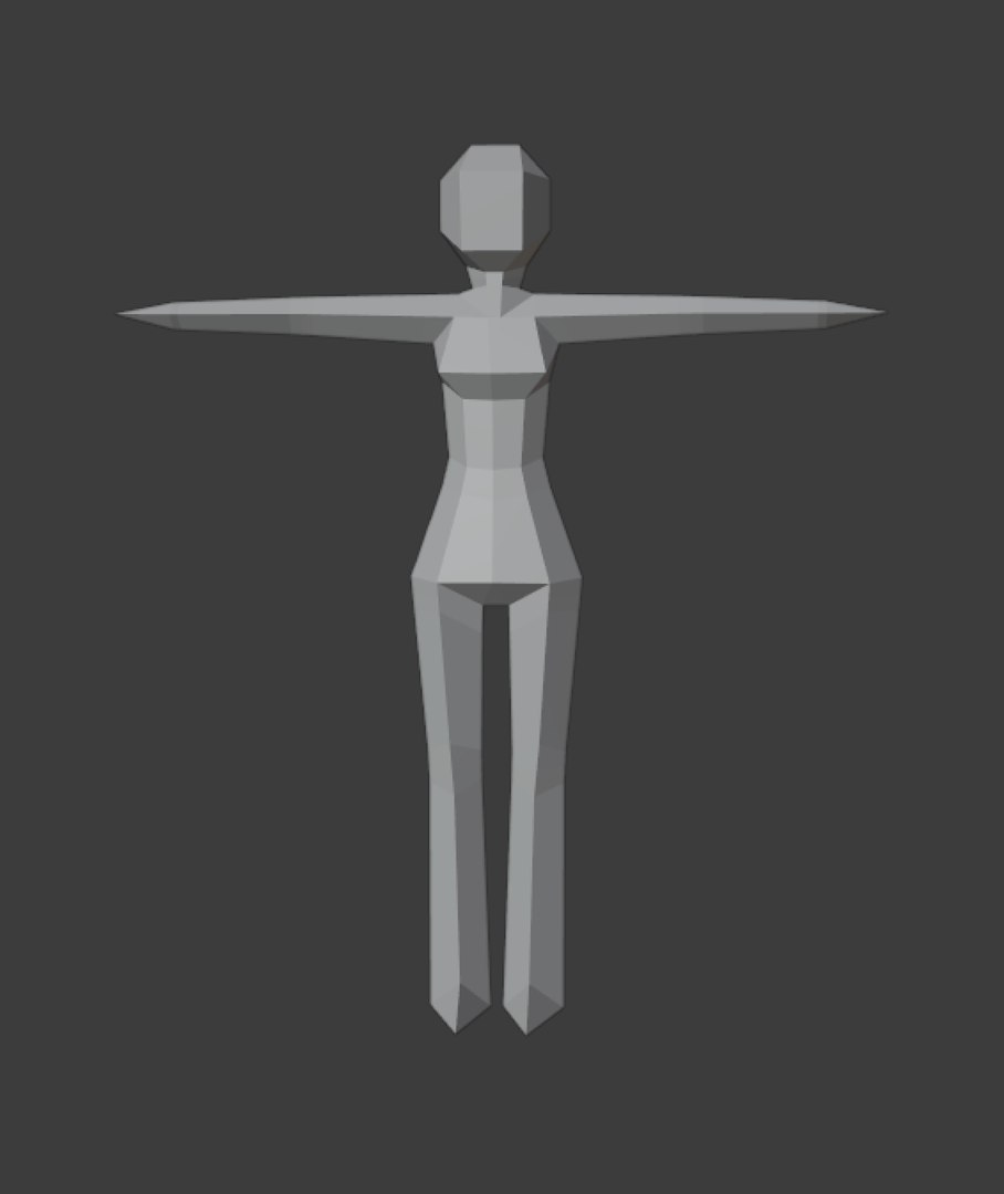 PSX-Style Low Poly Female Base Mesh Rigged 3D Model - TurboSquid 2236184