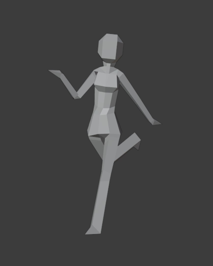 PSX-Style Low Poly Female Base Mesh Rigged 3D Model - TurboSquid 2236184