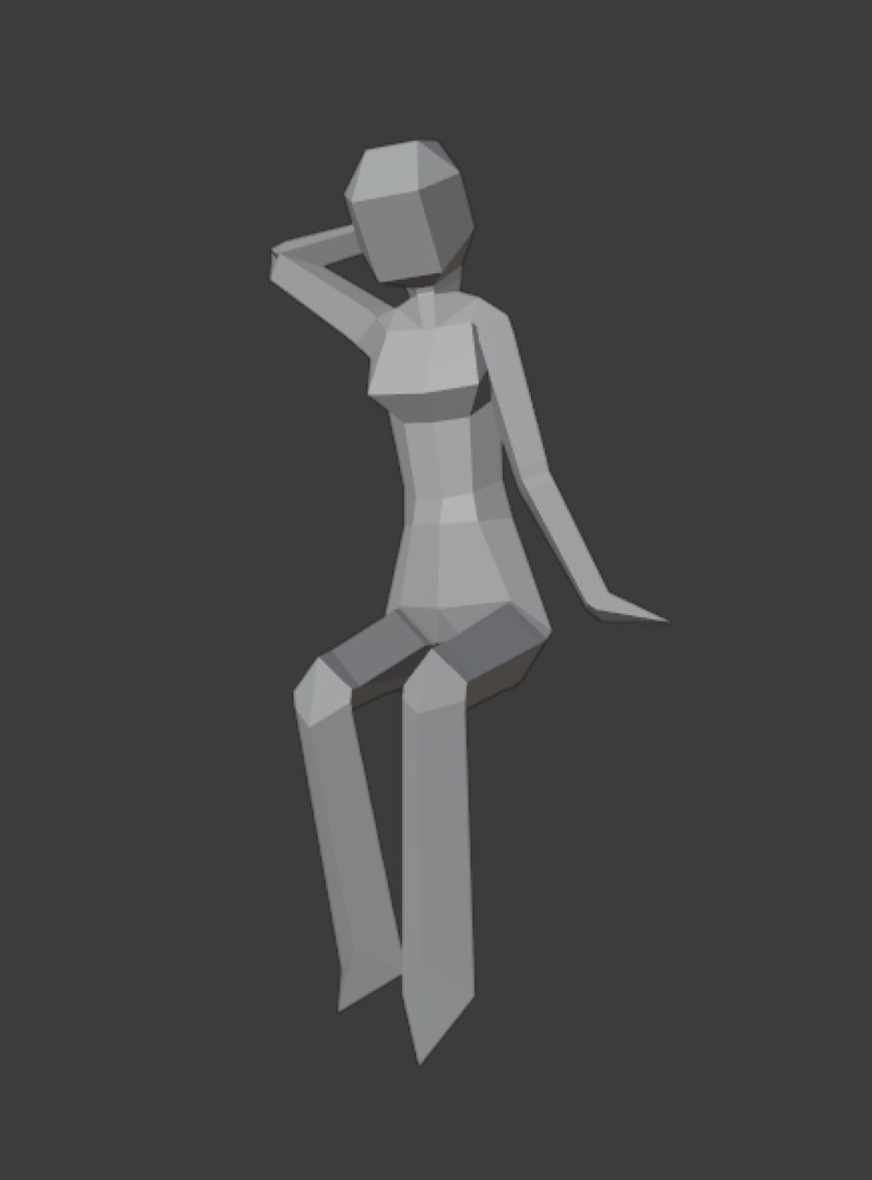 PSX-Style Low Poly Female Base Mesh Rigged 3D Model - TurboSquid 2236184
