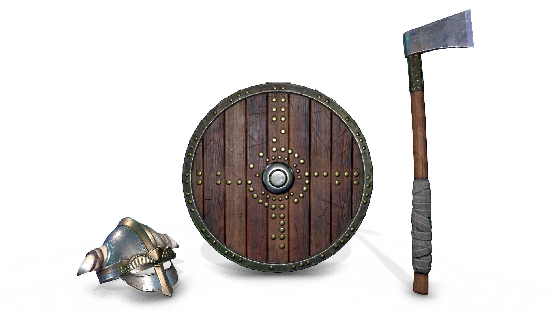 Helmet Axe Shield 3D Model - TurboSquid 1463830