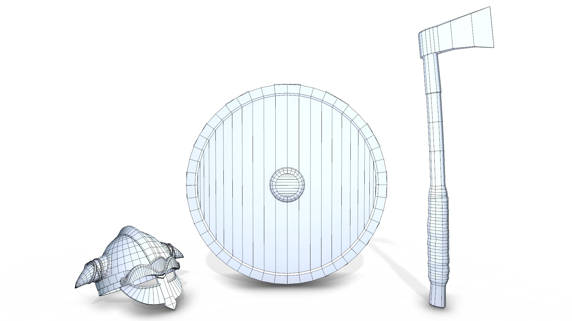 Helmet Axe Shield 3D Model - TurboSquid 1463830