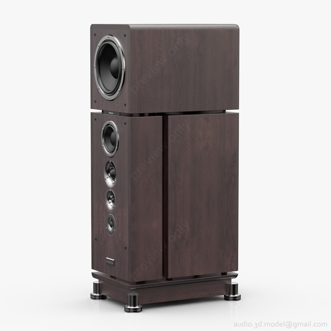 3d Model Of Floorstanding Dynaudio Consequence Wenge